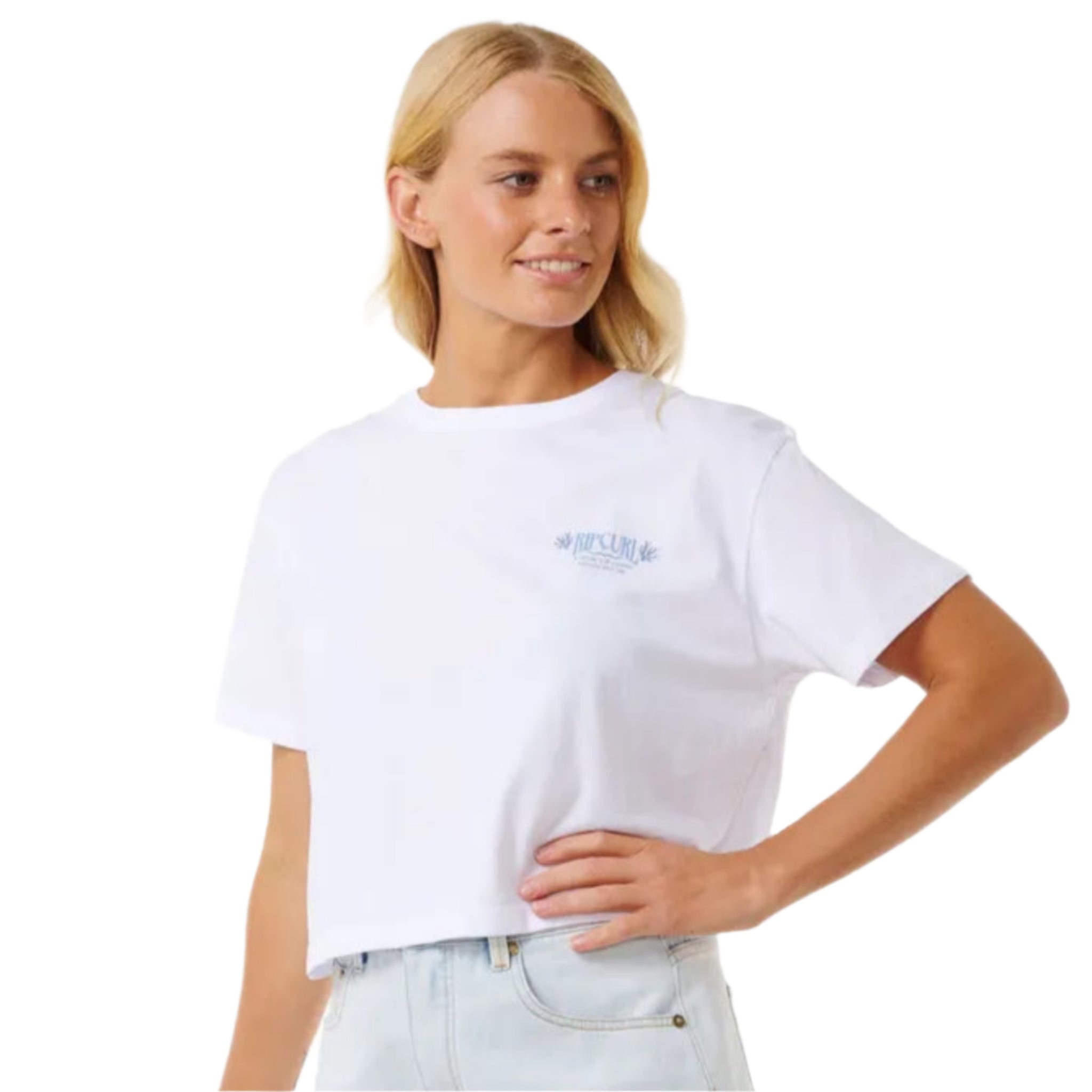 Rip Curl Coral Sands Crop Tee - White | Rapid Surf & Ski