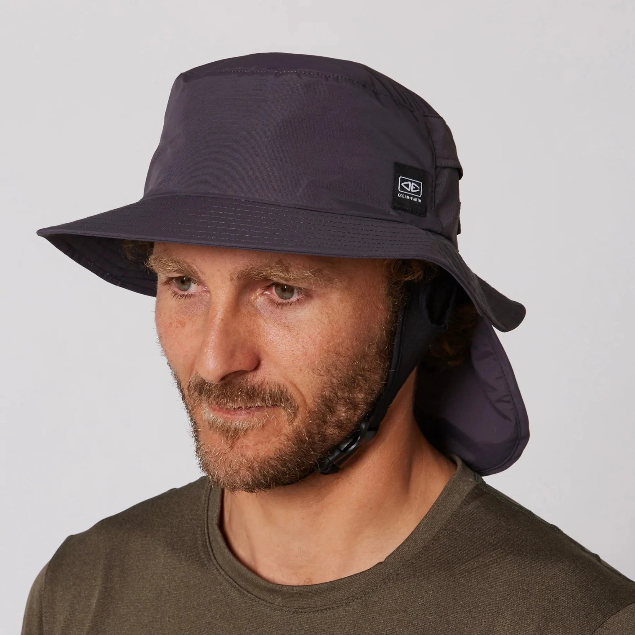 Ocean and Earth Unisex Indo Stiff Peak Surf Hat - Charcoal – Rapid Surf ...